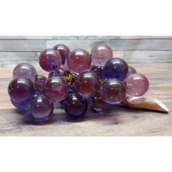 Glass Grapes | Accents | Vintage Large Purple Lucite Acrylic Grapes ...